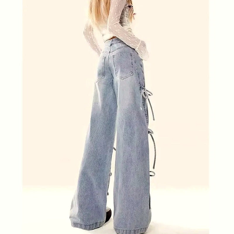 Pastel Stitch Bow-Tie Jeans – Y2k Apparel