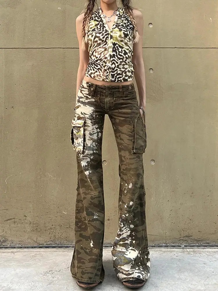 Camo Chaos Flare Pants – Y2k Apparel