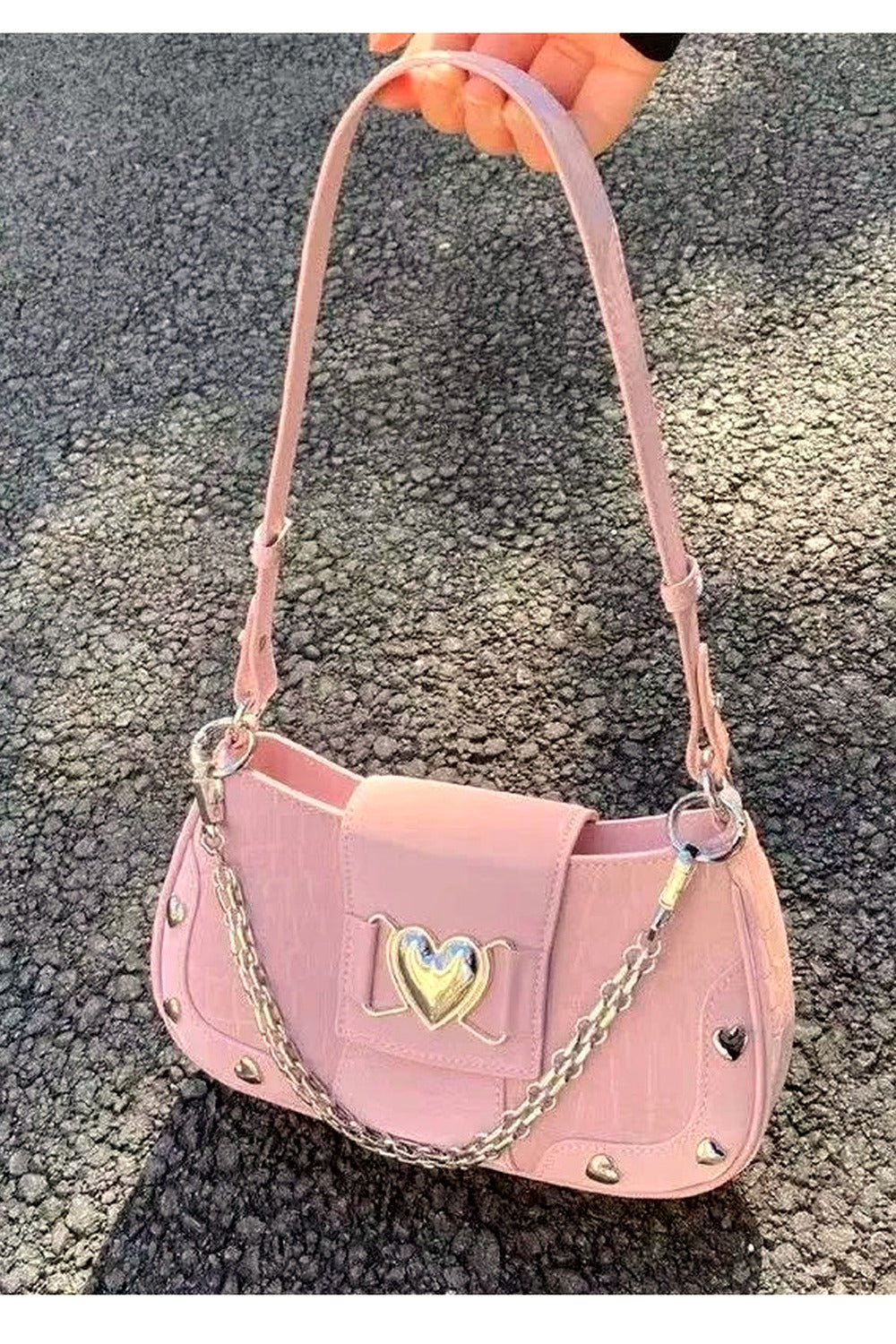 Buy JIAERDI Hot Grils Y2k Handbag Women Vintage Sweet Cool Heart Chain ...