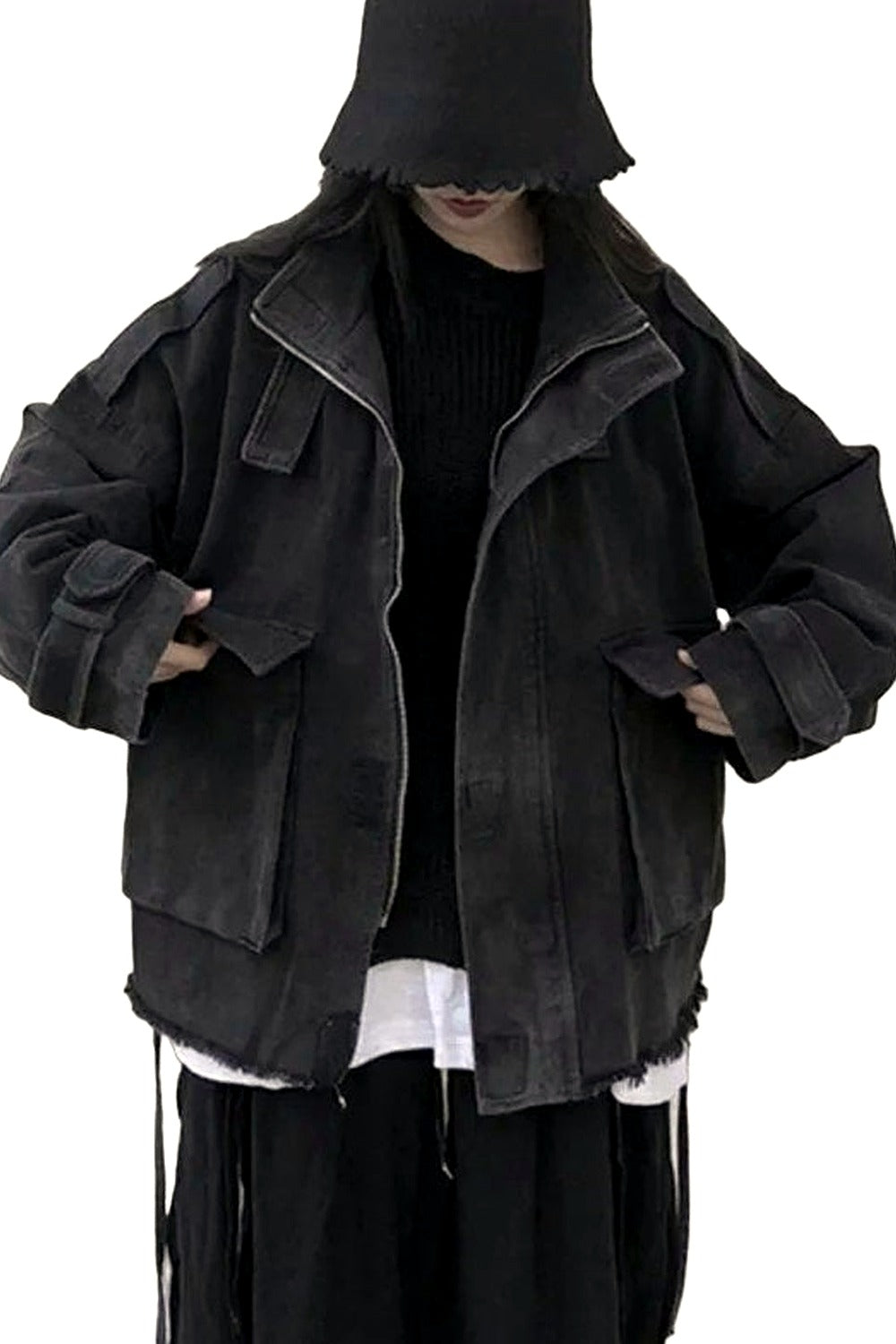Buy Korean Tassel Denim Jacket - Y2k Apparel